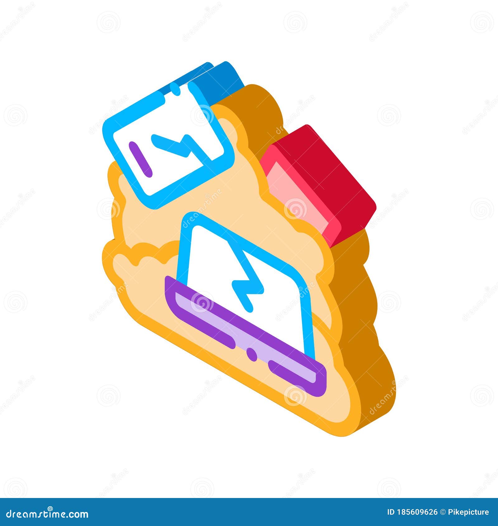 Broken Devices Isometric Icon Vector Illustration Stock Vector ...