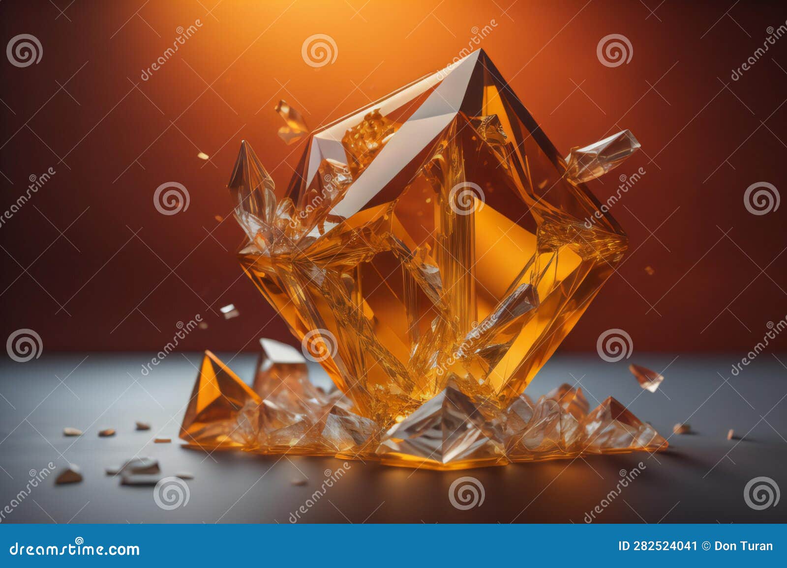 Broken Diamond on a Dark Background. Shallow Depth of Field Stock ...