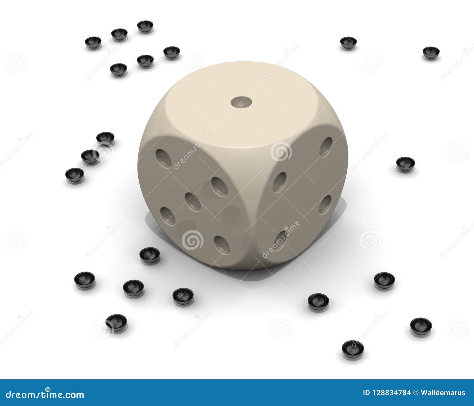 Broken Dice without Black Dots Stock Illustration - Illustration of ...