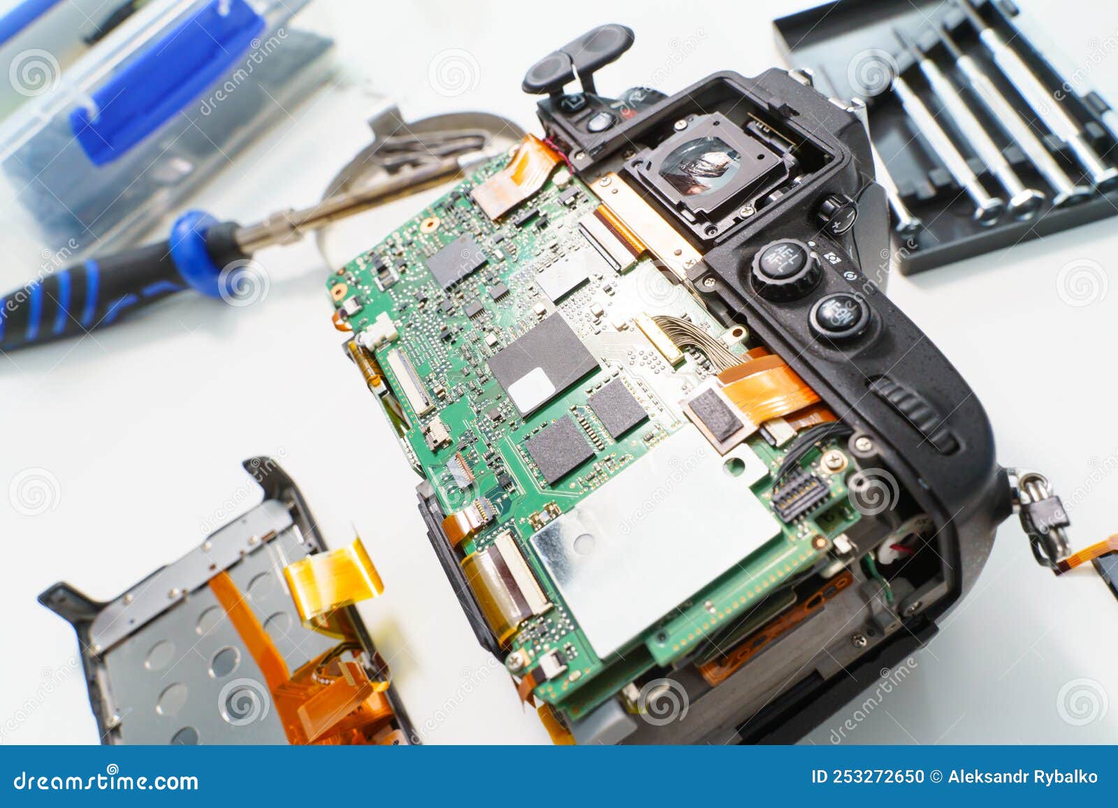 Broken Digital SLR Photo Camera Repair Stock Photo - Image of ...