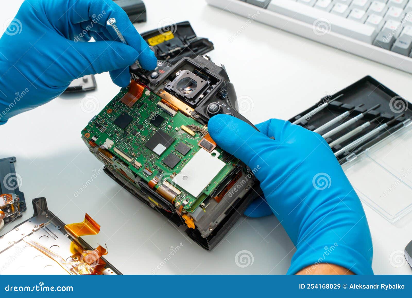 Broken Digital SLR Photo Camera Repair Stock Image - Image of ...