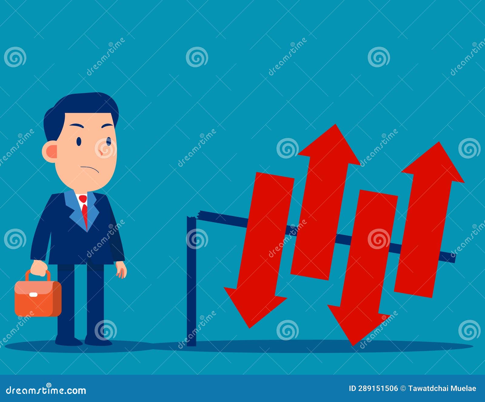 Broken Direction Sign. Business Cartoon Vector Illustration Stock ...