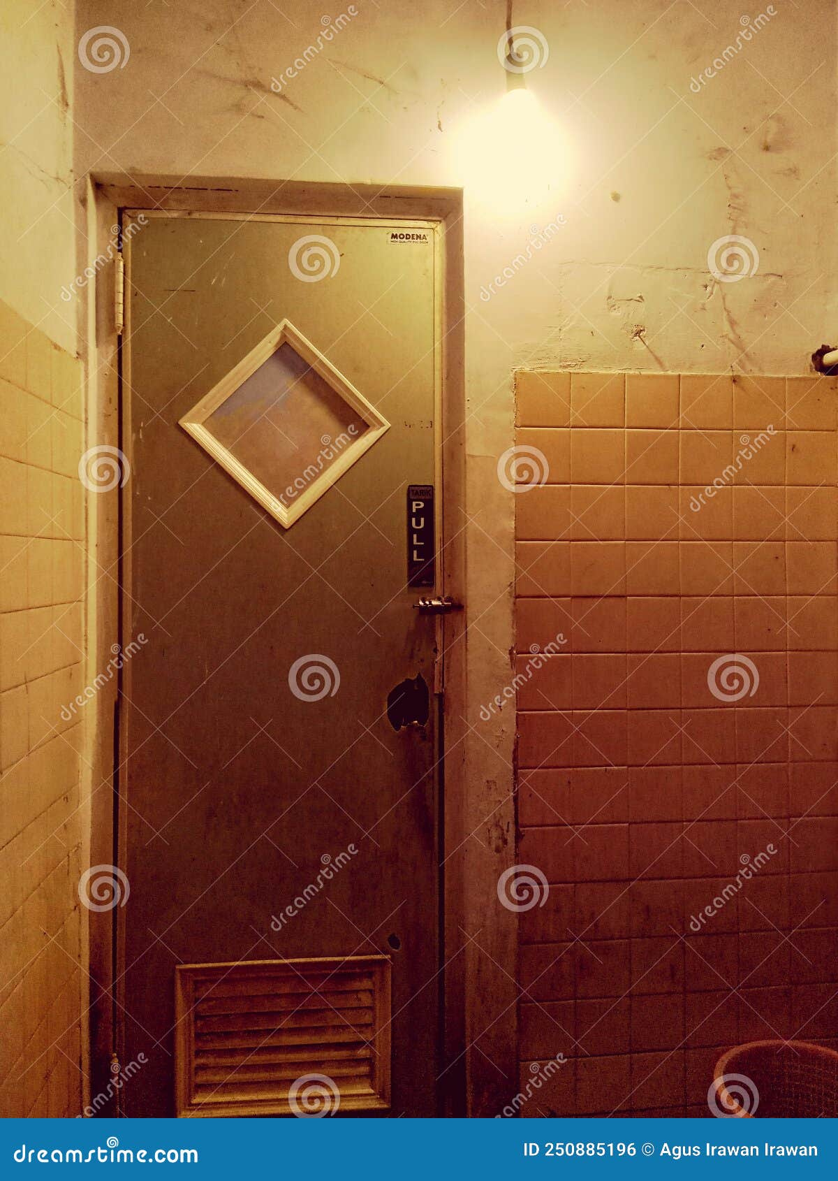The Broken and Dirty Door in the Bathroom Editorial Photo - Image of ...