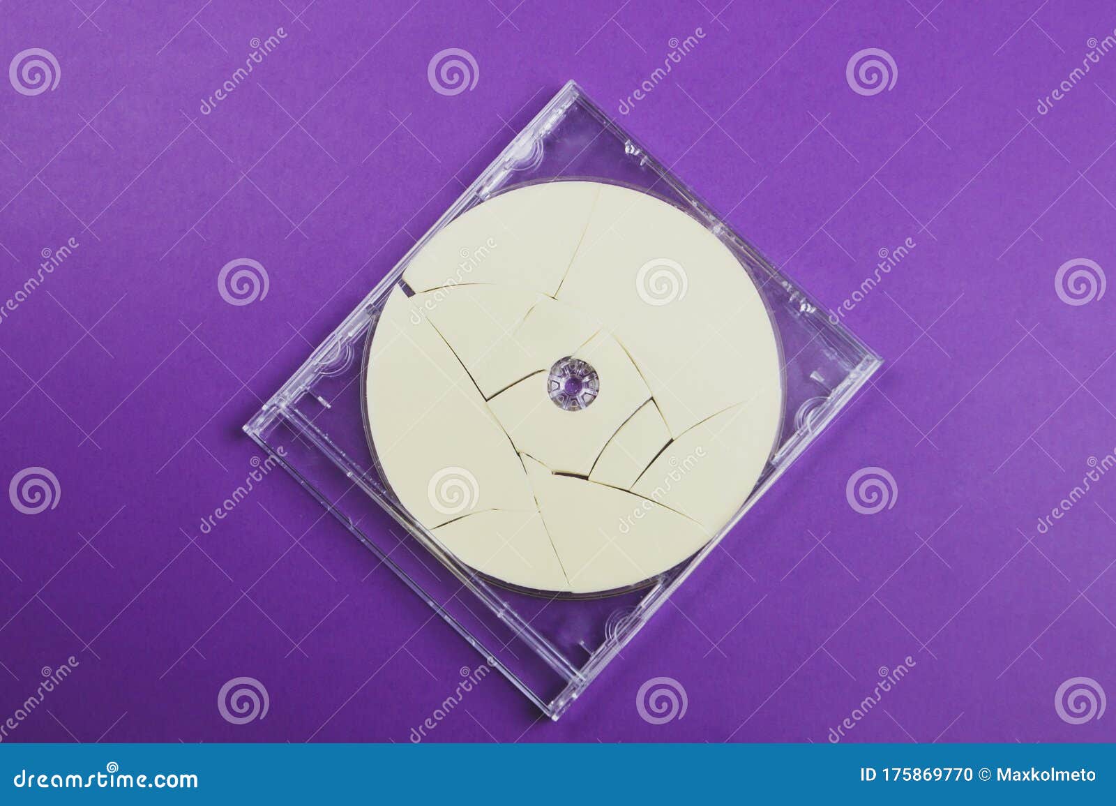 Broken Disc in a Case on a Colored Background Stock Photo - Image of ...