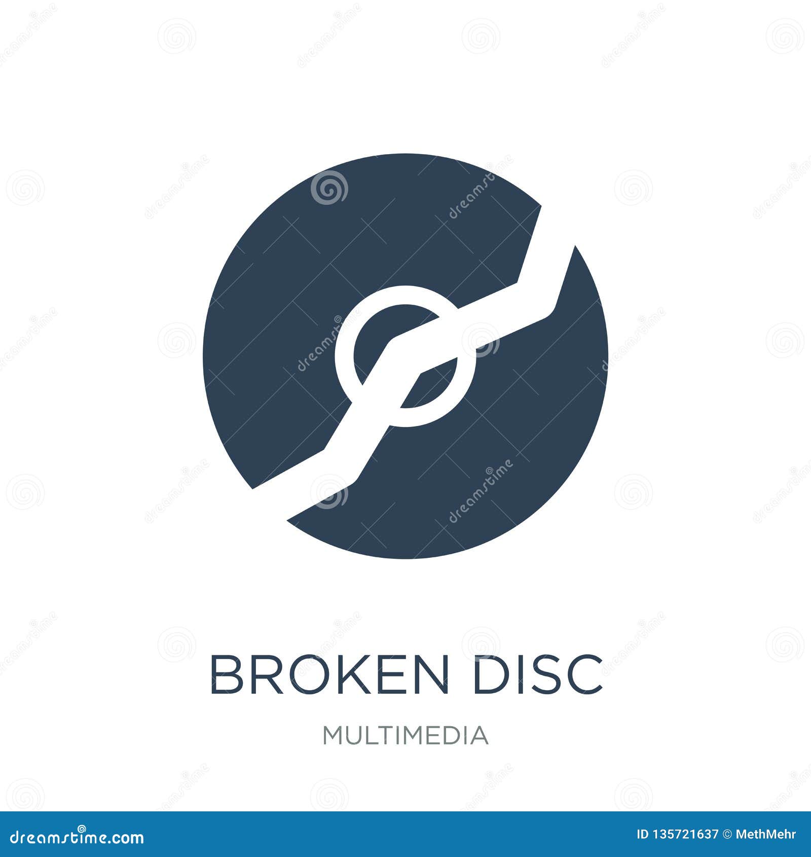 Broken Disc Vector Icon In 6 Different Modern Styles. Black, Two ...