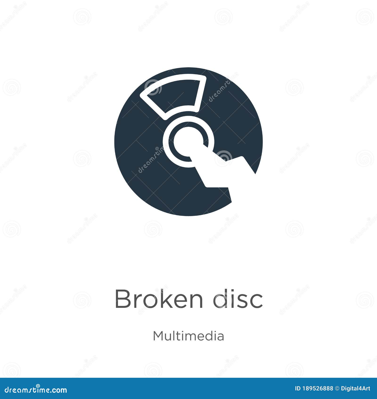 Broken Disc Icon Vector. Trendy Flat Broken Disc Icon from Multimedia ...