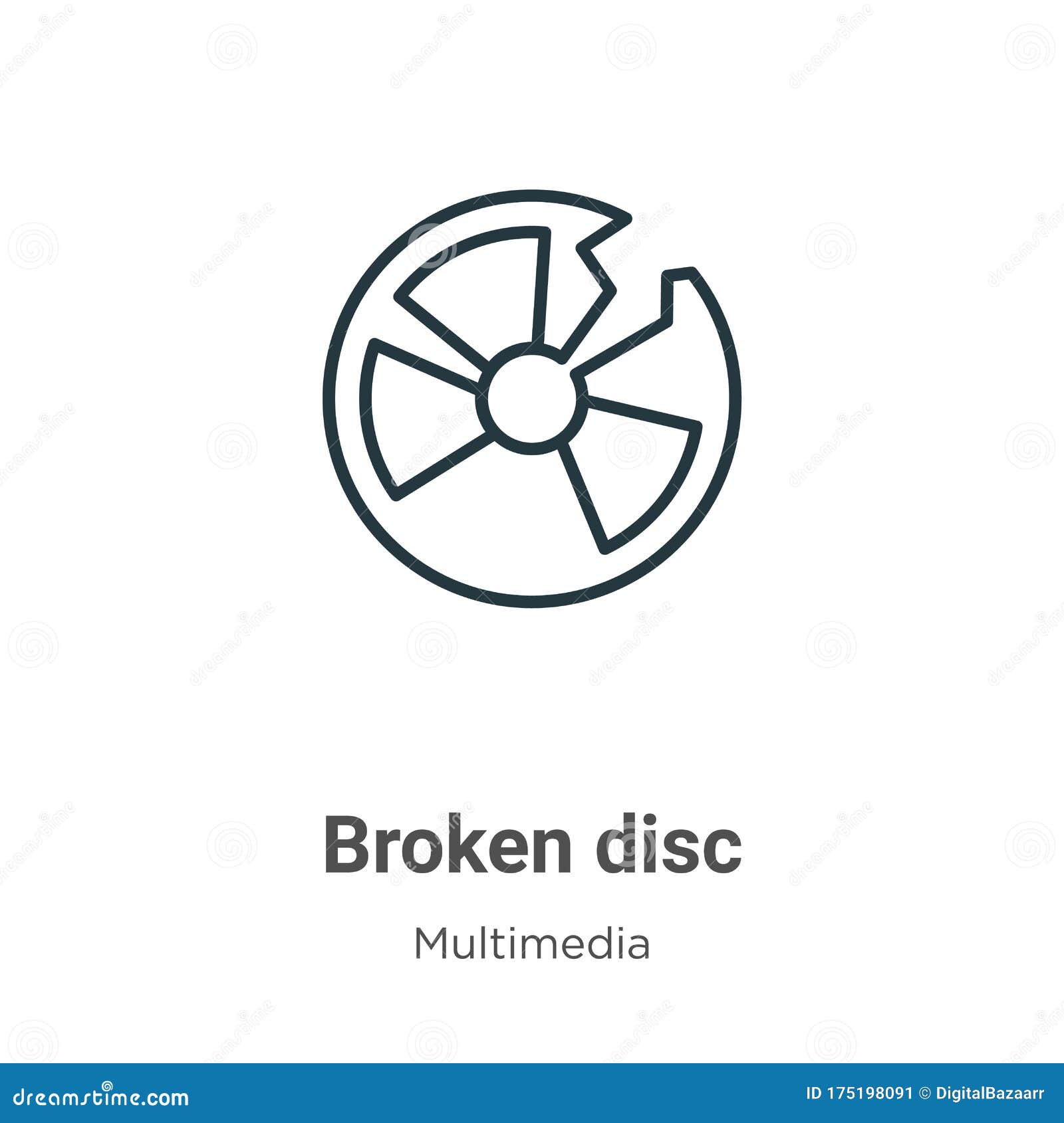Broken Disc Vector Icon In 6 Different Modern Styles. Black, Two ...
