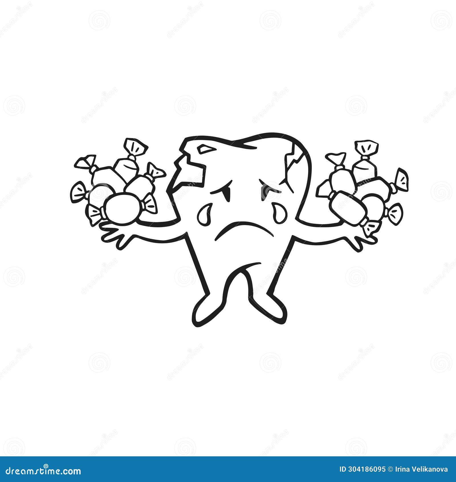 Tooth Eating A Donut Vector. Cartoon. Isolated | CartoonDealer.com ...