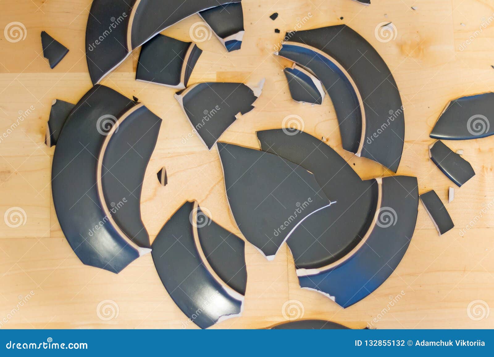 Broken Dishes on the Kitchen Floor. Stock Photo - Image of empty, food ...