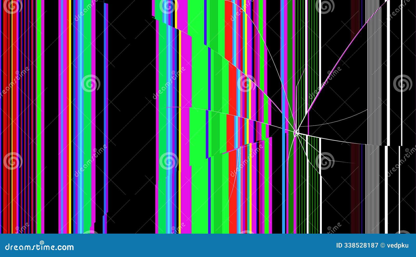 Broken Display Vector, Error Screen with Cracks, Damaged Screen Overlay ...