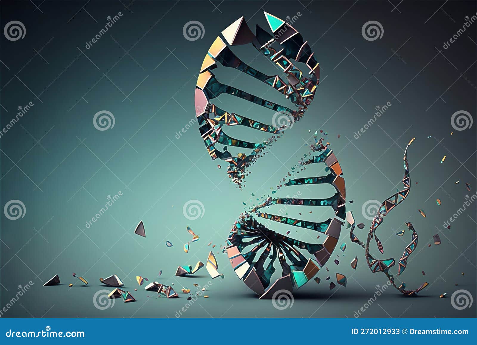Broken DNA Helix Genome Research Gene Engineering Future Medicine ...