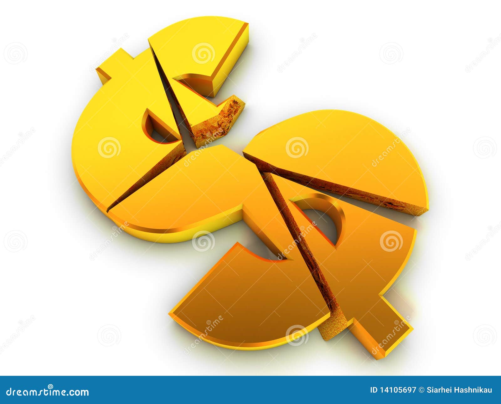 Broken dollar sign stock illustration. Illustration of damaged - 14105697
