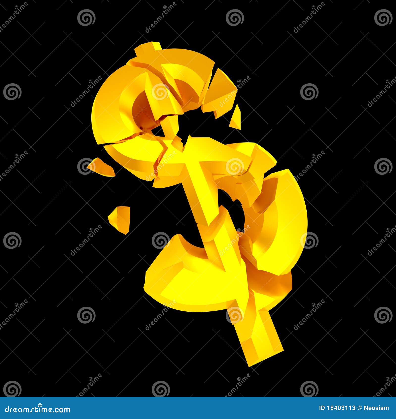 Broken Dollar Symbol Royalty-Free Stock Image | CartoonDealer.com #54520186