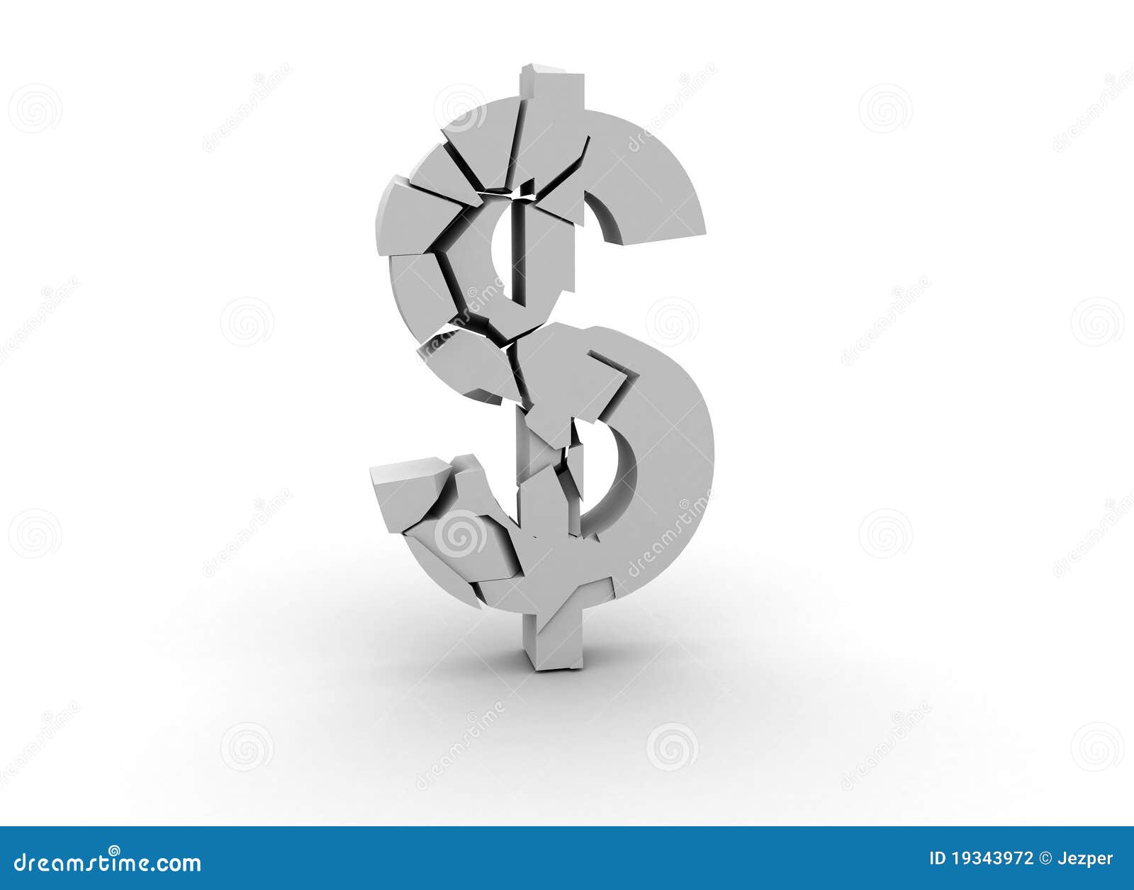 Broken dollar sign stock illustration. Illustration of bankrupt - 19343972