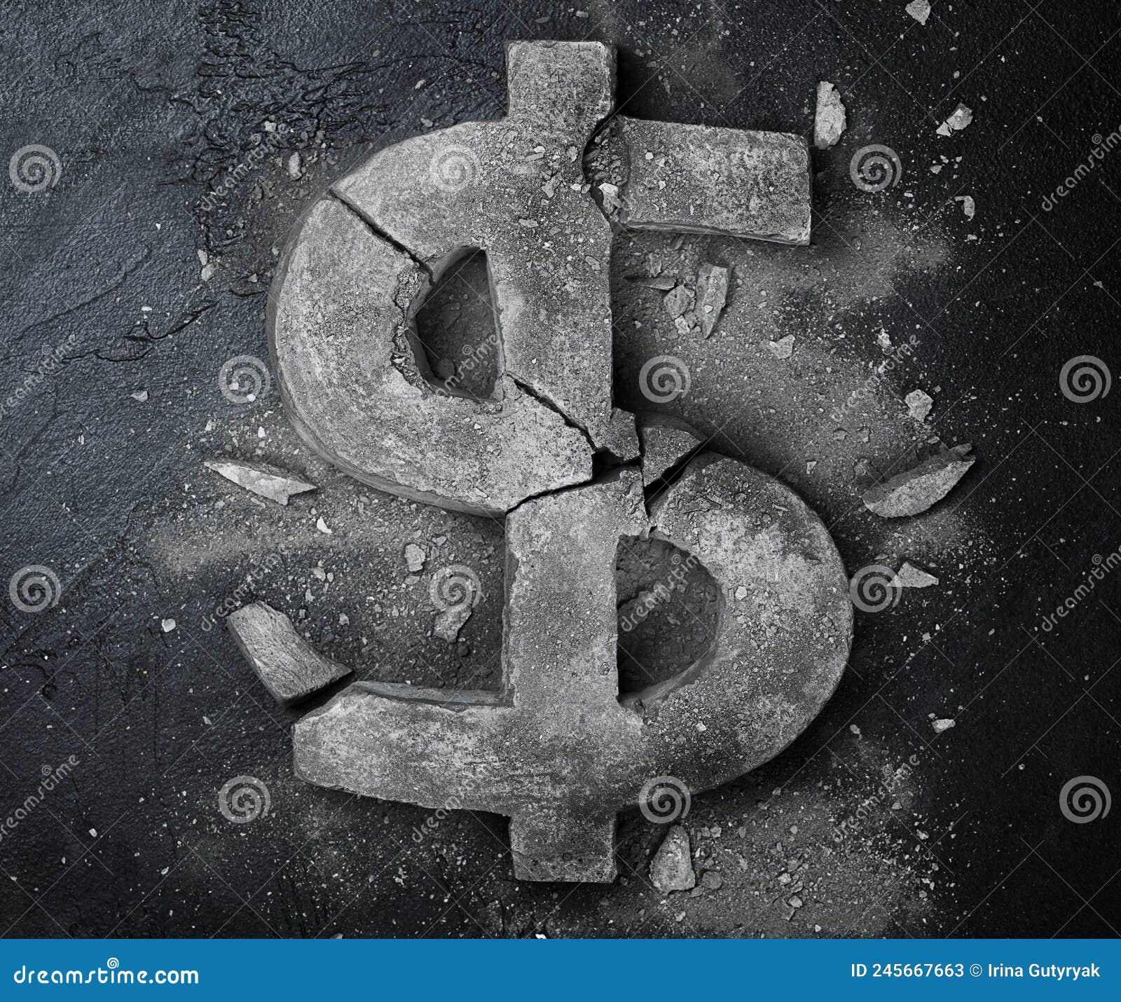 Broken dollar sign stock image. Image of failure, defeat - 245667663
