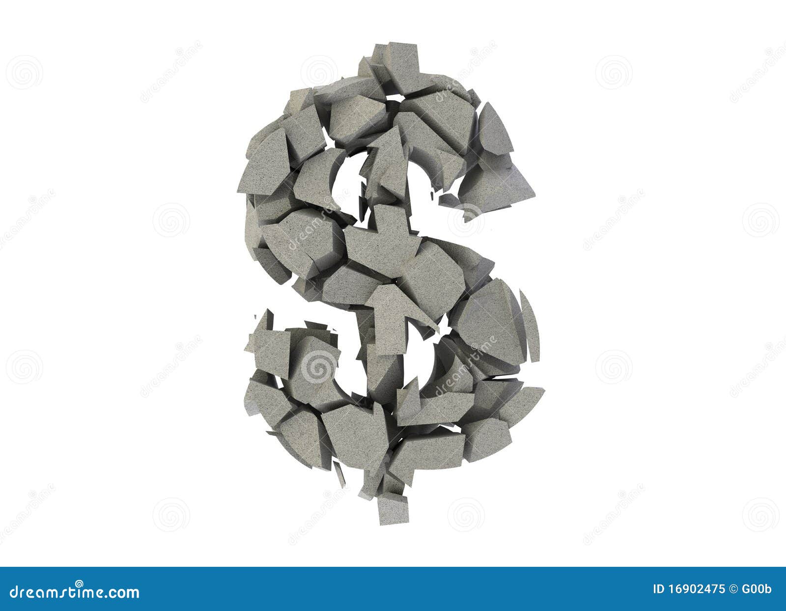 Broken Dollar symbol stock illustration. Illustration of bank - 16902475