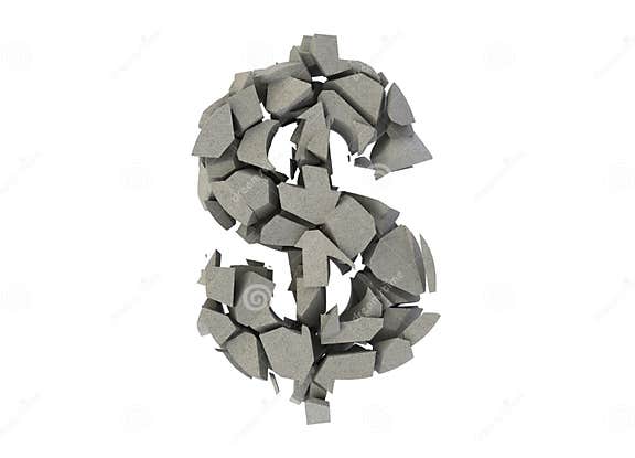 Broken Dollar symbol stock illustration. Illustration of bank - 16902475