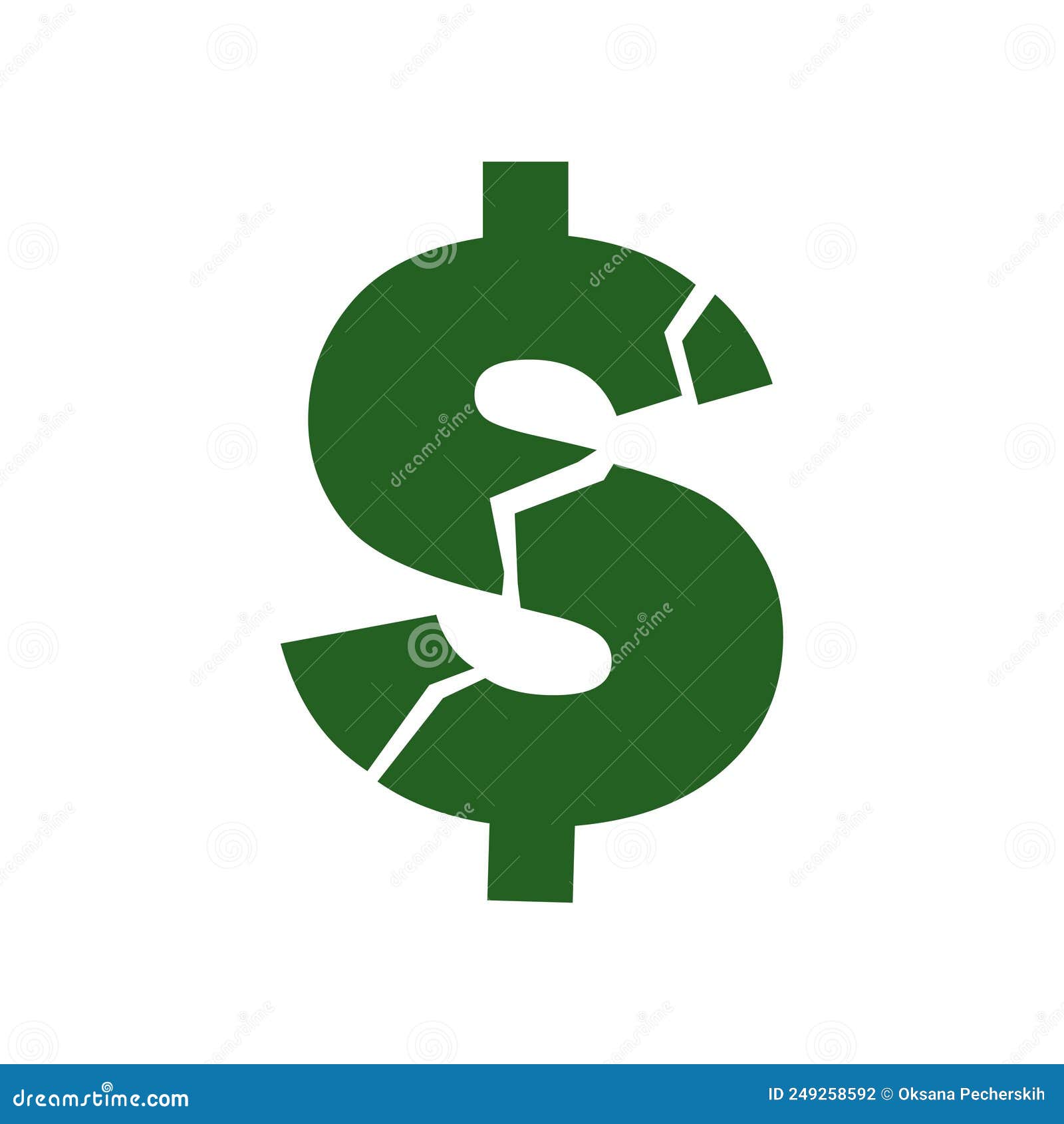 Broken Dollar Symbol Royalty-Free Stock Image | CartoonDealer.com #54520186
