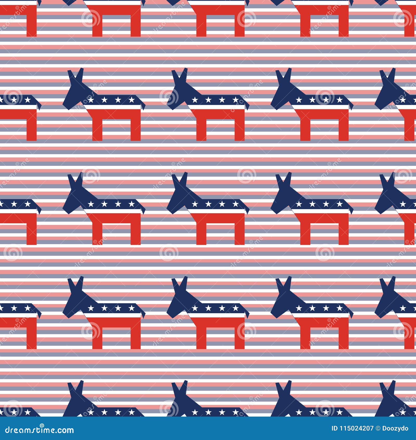 Broken Donkeys Seamless Pattern on Red and Blue. Editorial Photography ...