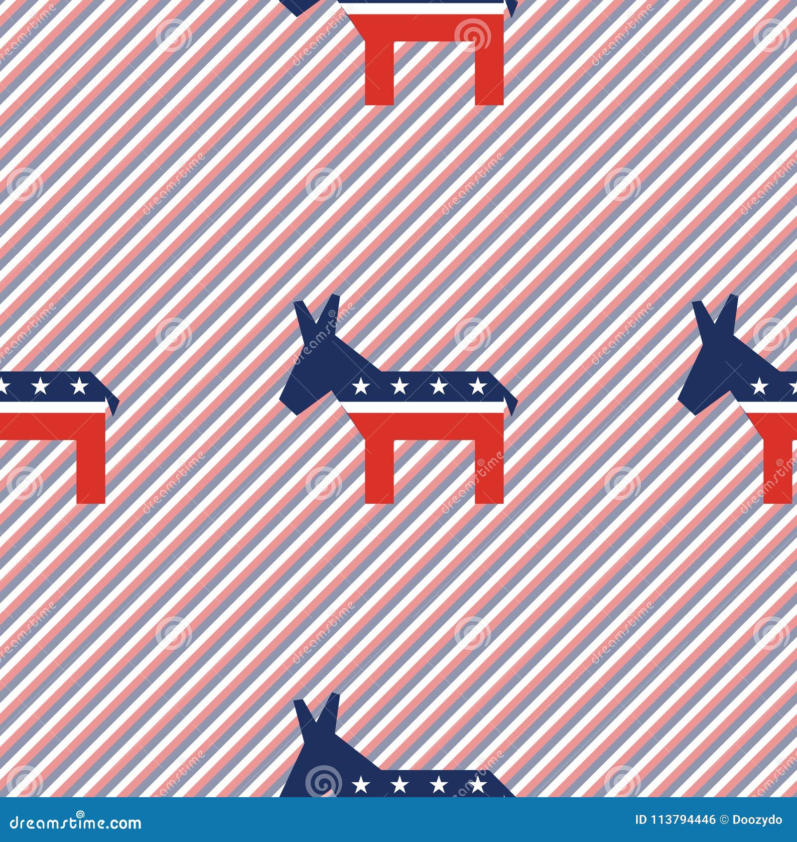 Broken Donkeys Seamless Pattern on Red and Blue. Editorial Photo ...