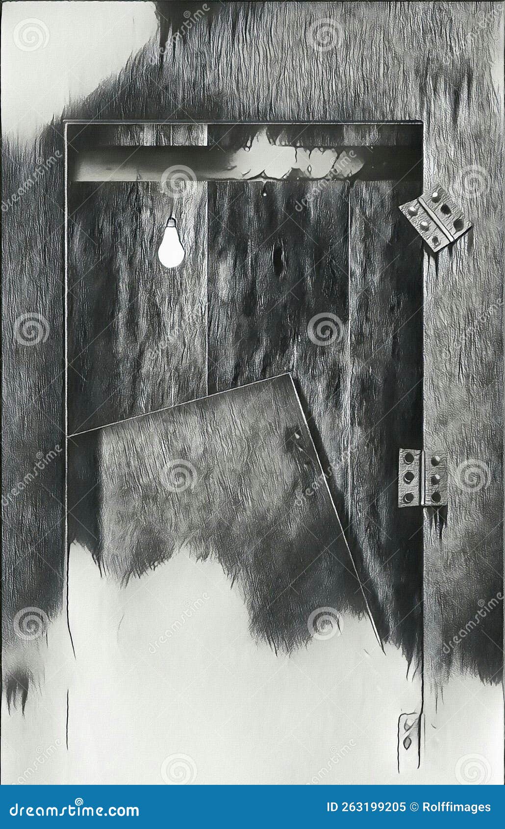 Broken Red Door On White Background. Business Concept, Failure, Broken ...