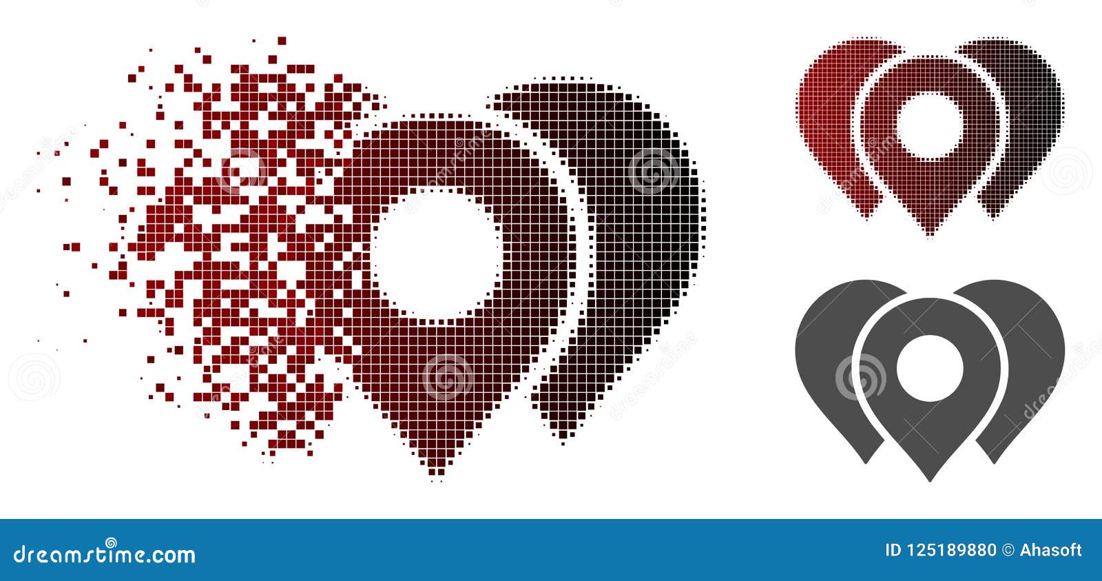 Broken Dot Halftone Location Markers Icon Stock Vector - Illustration ... Broken Dot Halftone Location Markers Icon Stock Vector - Illustration ...