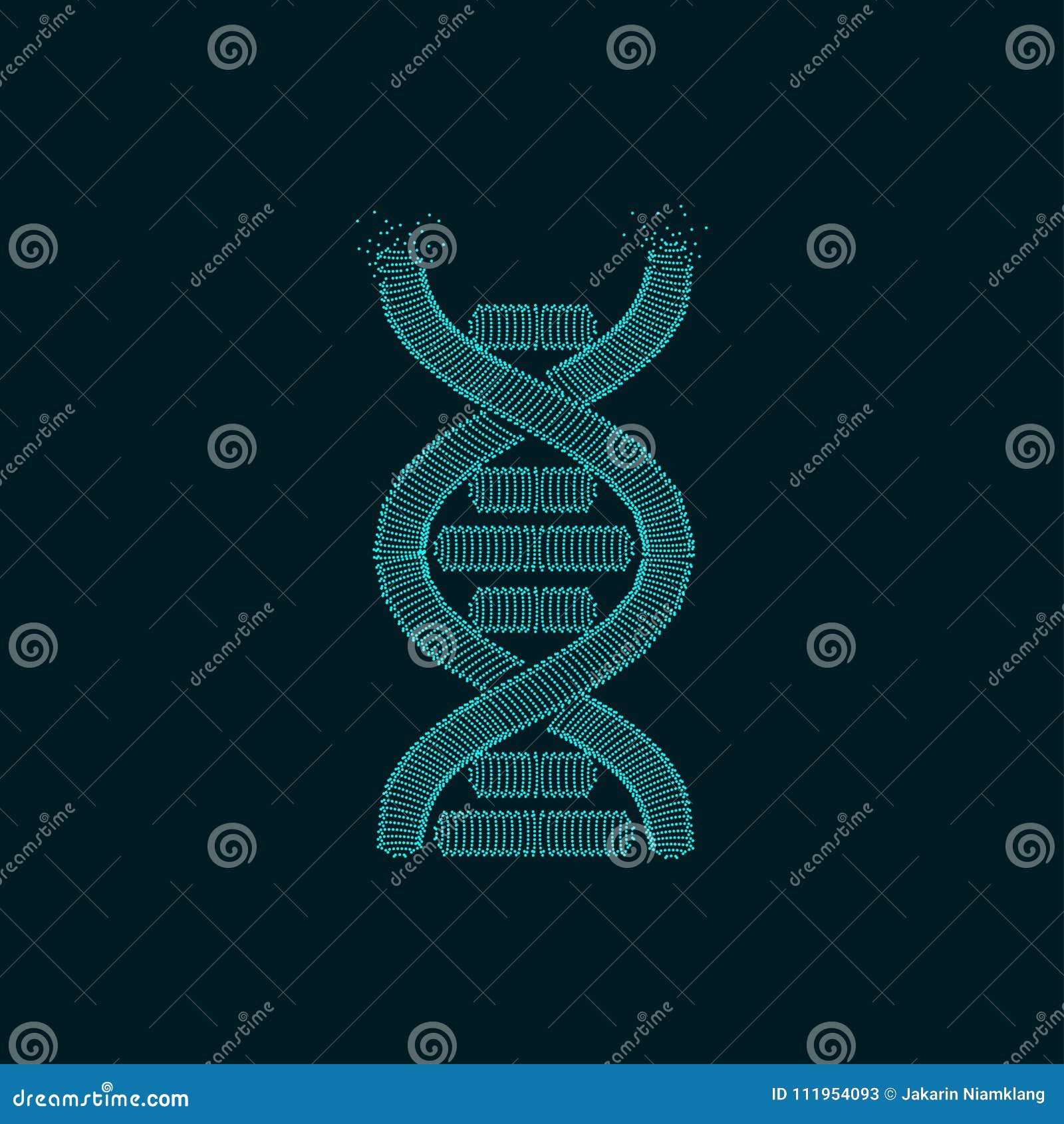 Broken dotted DNA stock vector. Illustration of medical - 111954093