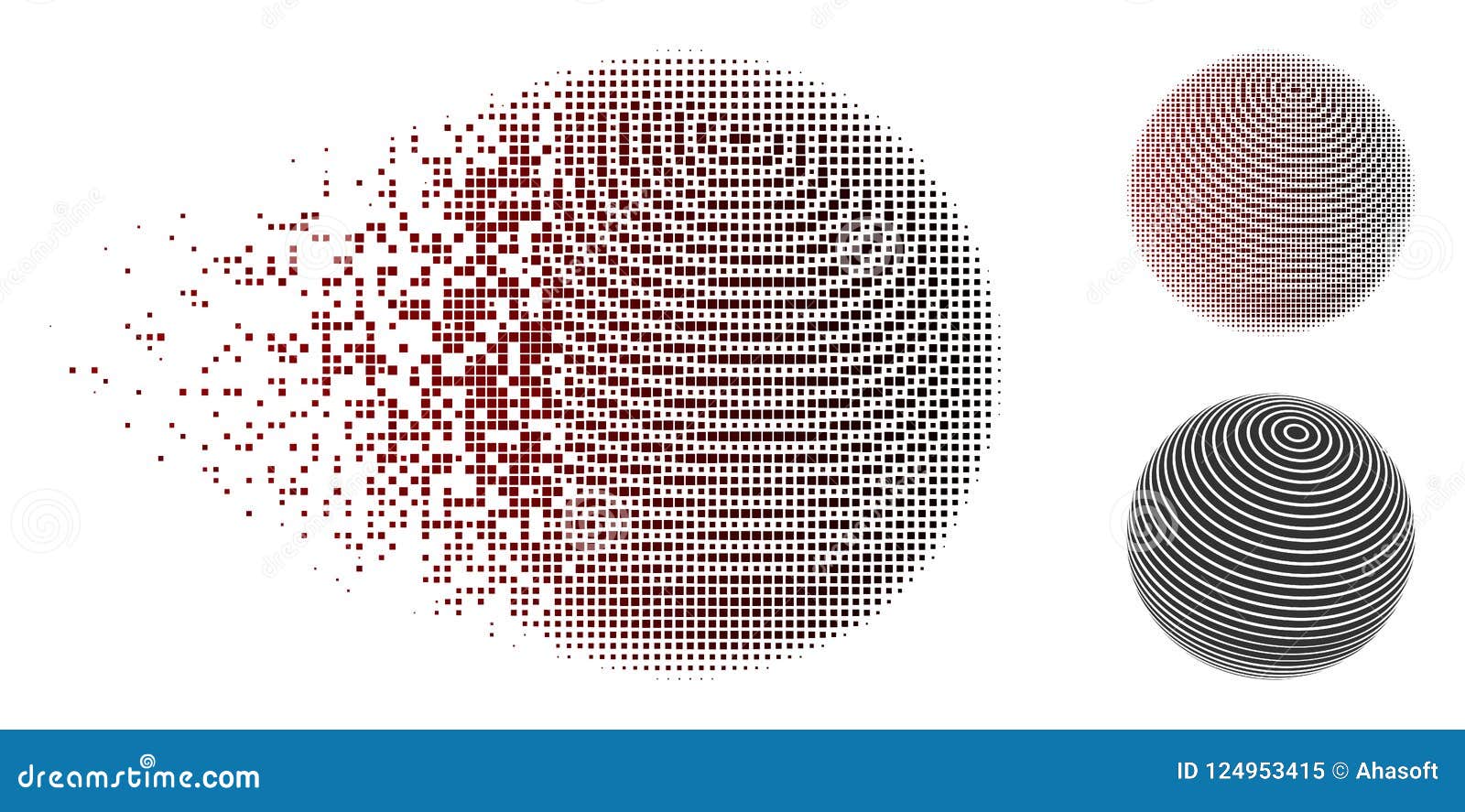 Broken Dotted Halftone Abstract Sphere Stripes Icon Stock Vector ...