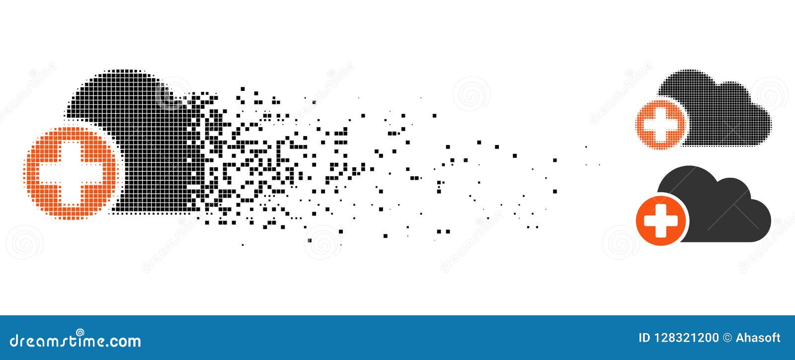 Broken Dotted Halftone Create Cloud Icon Stock Vector - Illustration of ...