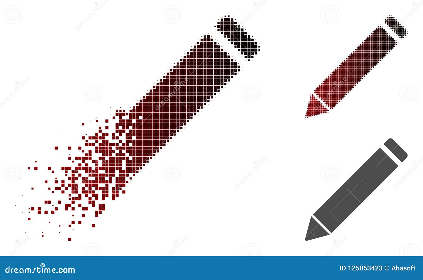 Broken Dotted Halftone Edit Pencil Icon Stock Vector - Illustration of ...