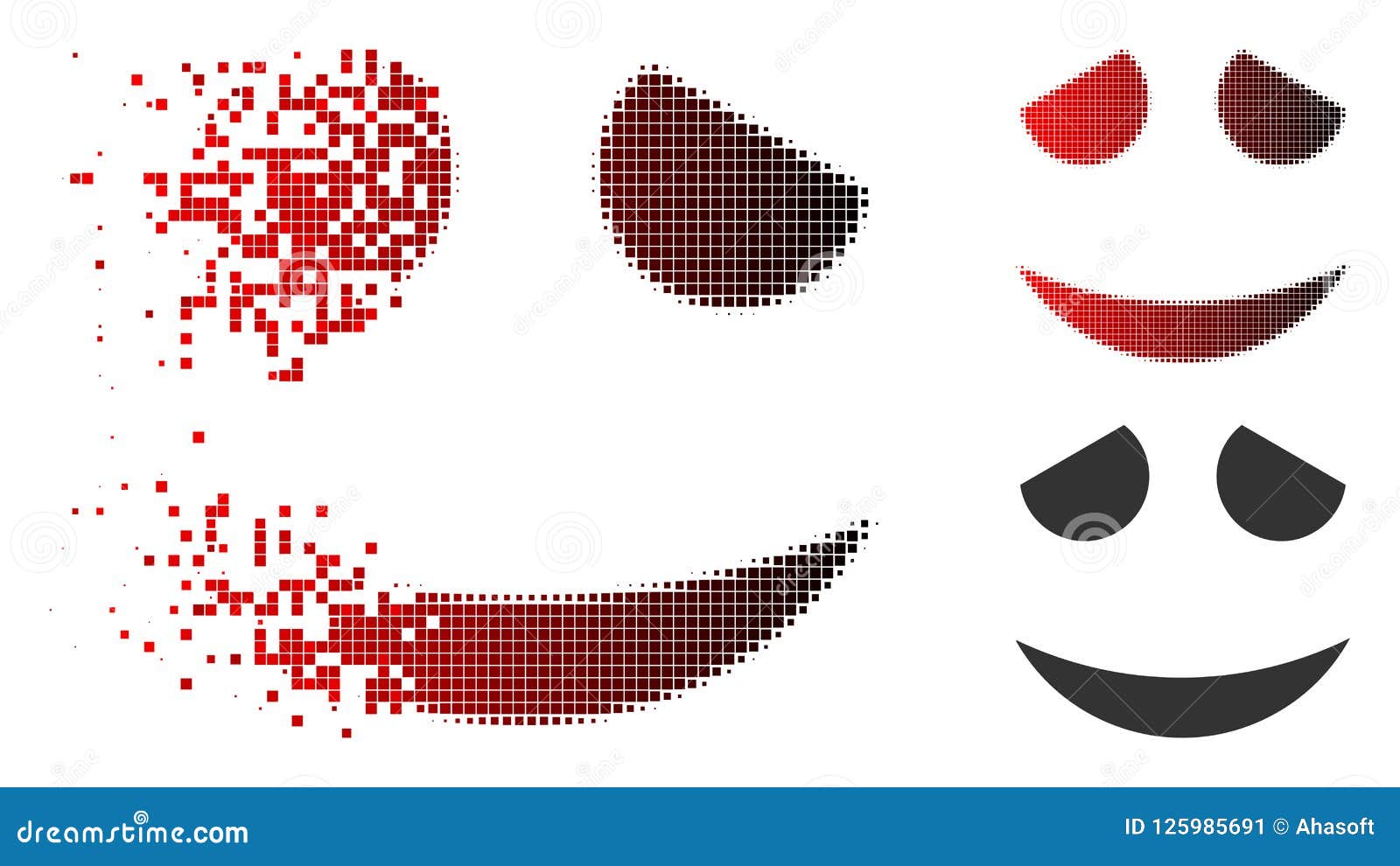 Broken Dotted Halftone Embarrassed Smiley Icon Stock Vector ...