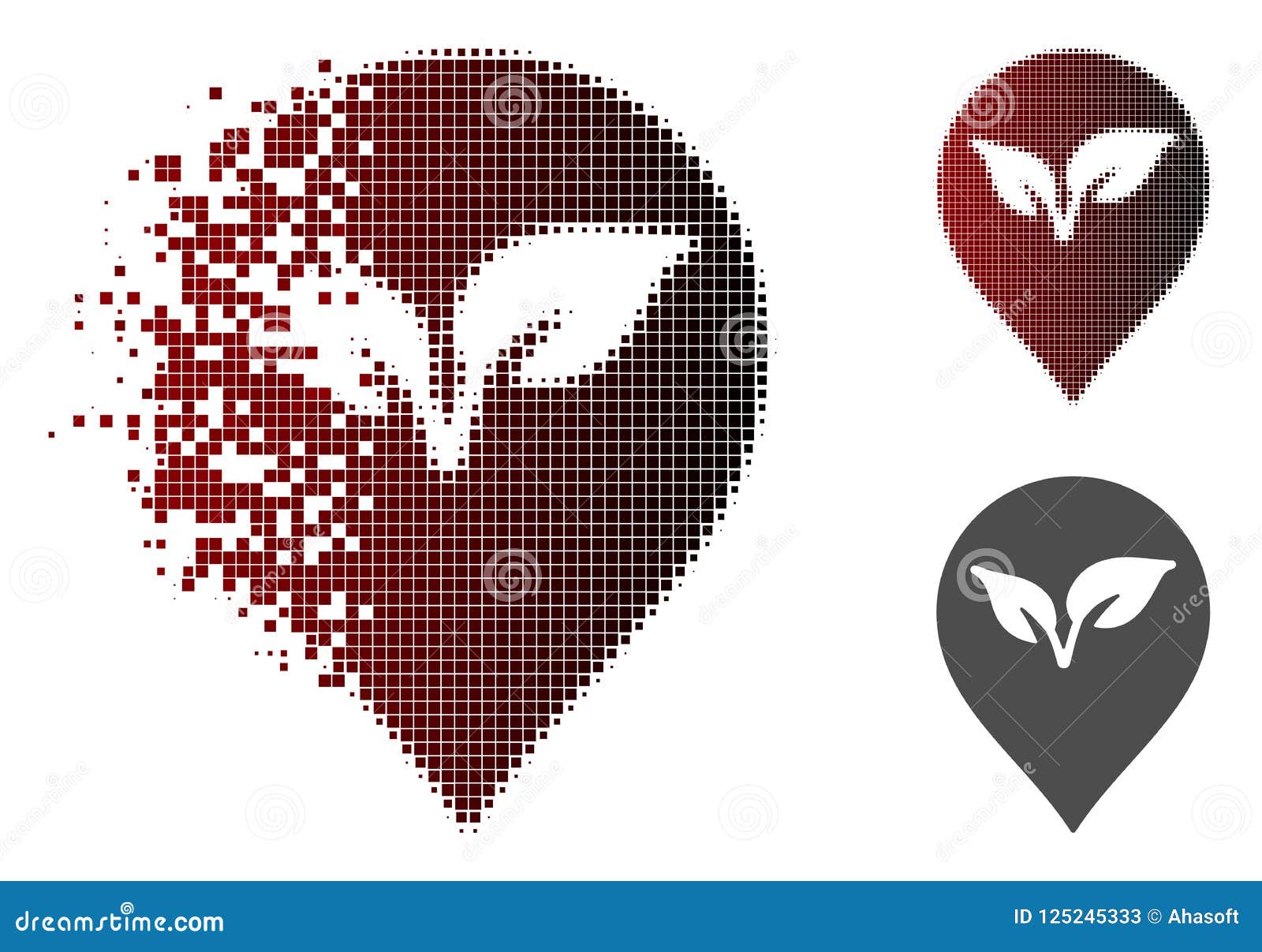 Broken Dotted Halftone Flora Plant Marker Icon Stock Vector ... Broken Dotted Halftone Flora Plant Marker Icon Stock Vector ...