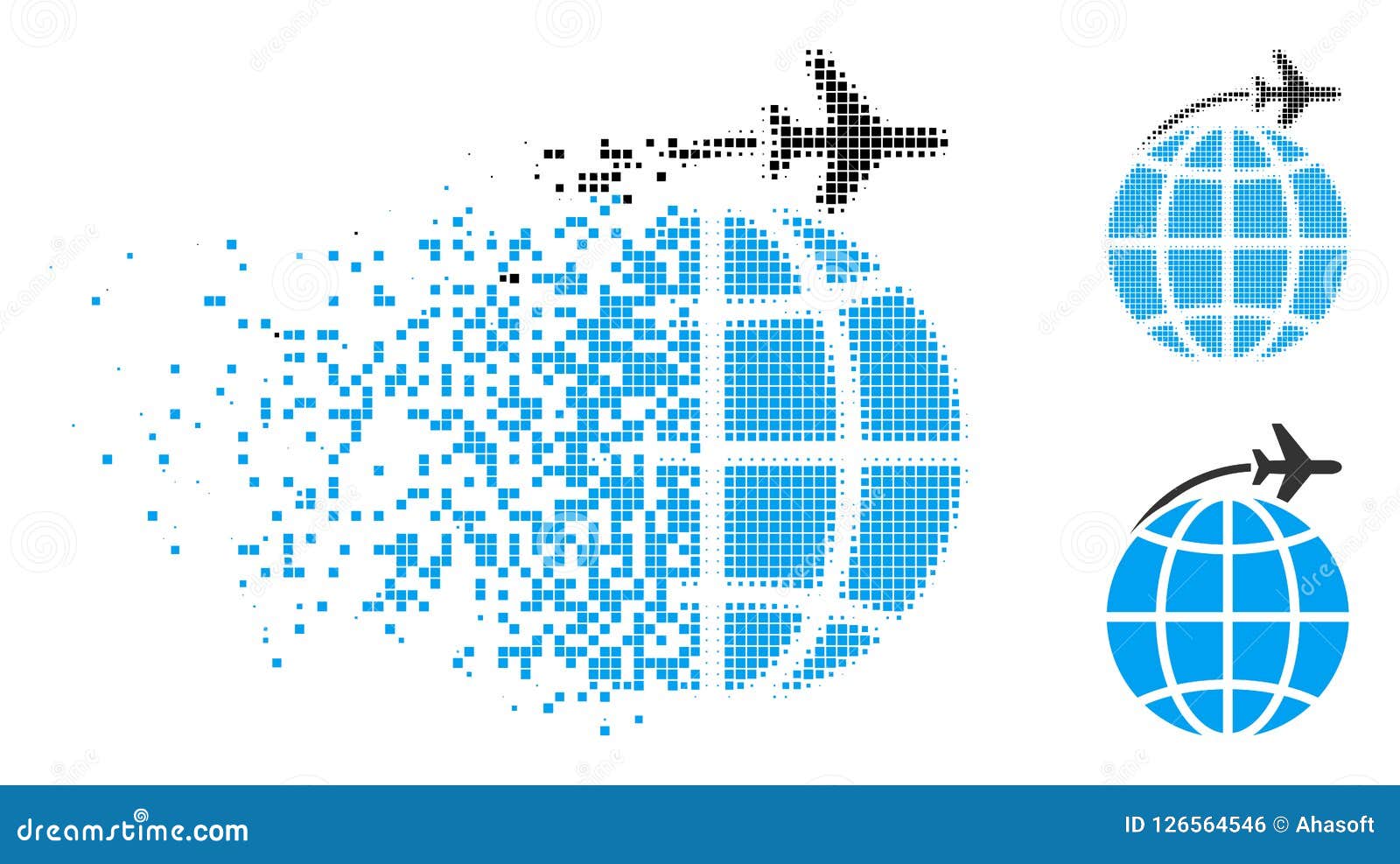 Broken Dotted Halftone International Flight Icon Stock Vector ... Broken Dotted Halftone International Flight Icon Stock Vector ...
