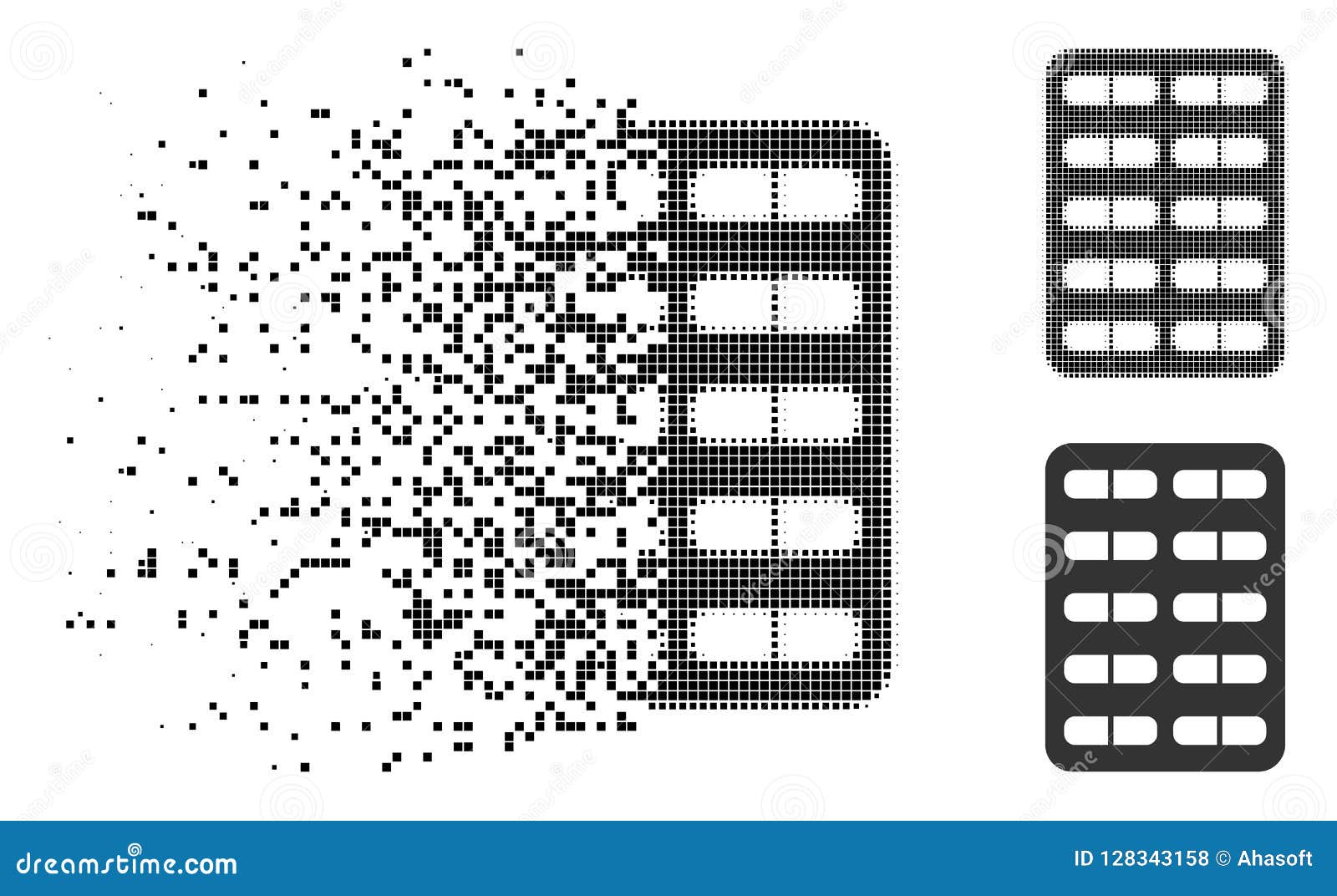 Broken Dotted Halftone Pill Blister Icon Stock Vector - Illustration of ...
