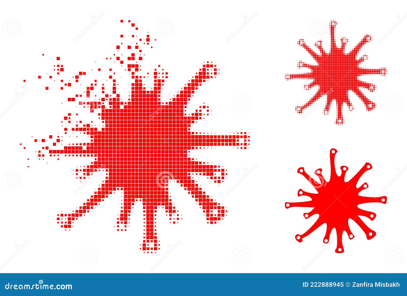 Broken Dotted Sars Virus Glyph with Halftone Version Stock Vector ...