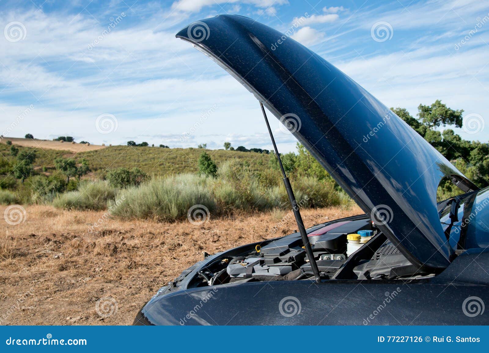 Broken Down Car stock photo. Image of emergency, field - 77227126
