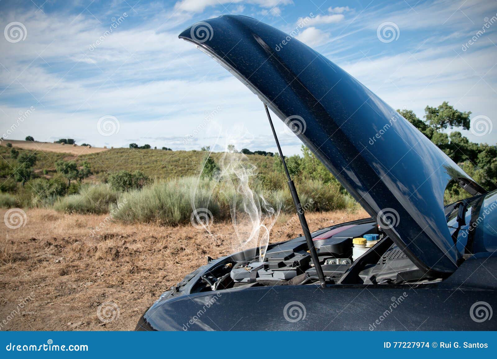 Broken Down Car stock photo. Image of problem, heat, broken - 77227974