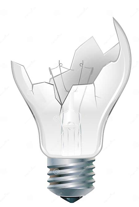 Broken-down light bulb stock vector. Illustration of isolated - 21064711