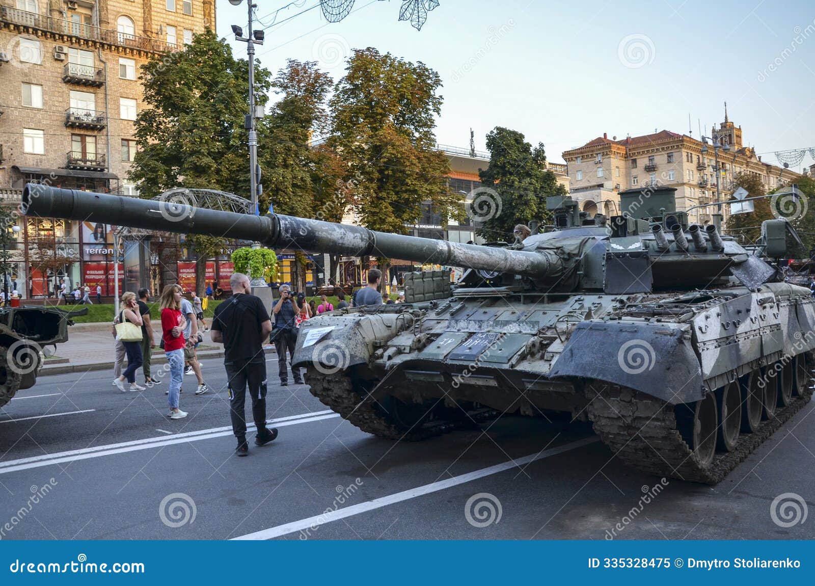 Broken Down and Rusting Russian Tanks in Khreshchatyk, the Main Street ...