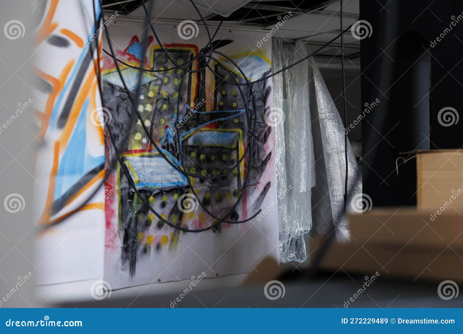 Broken Down Wall Covered in Spray Paint Art Editorial Stock Image ...