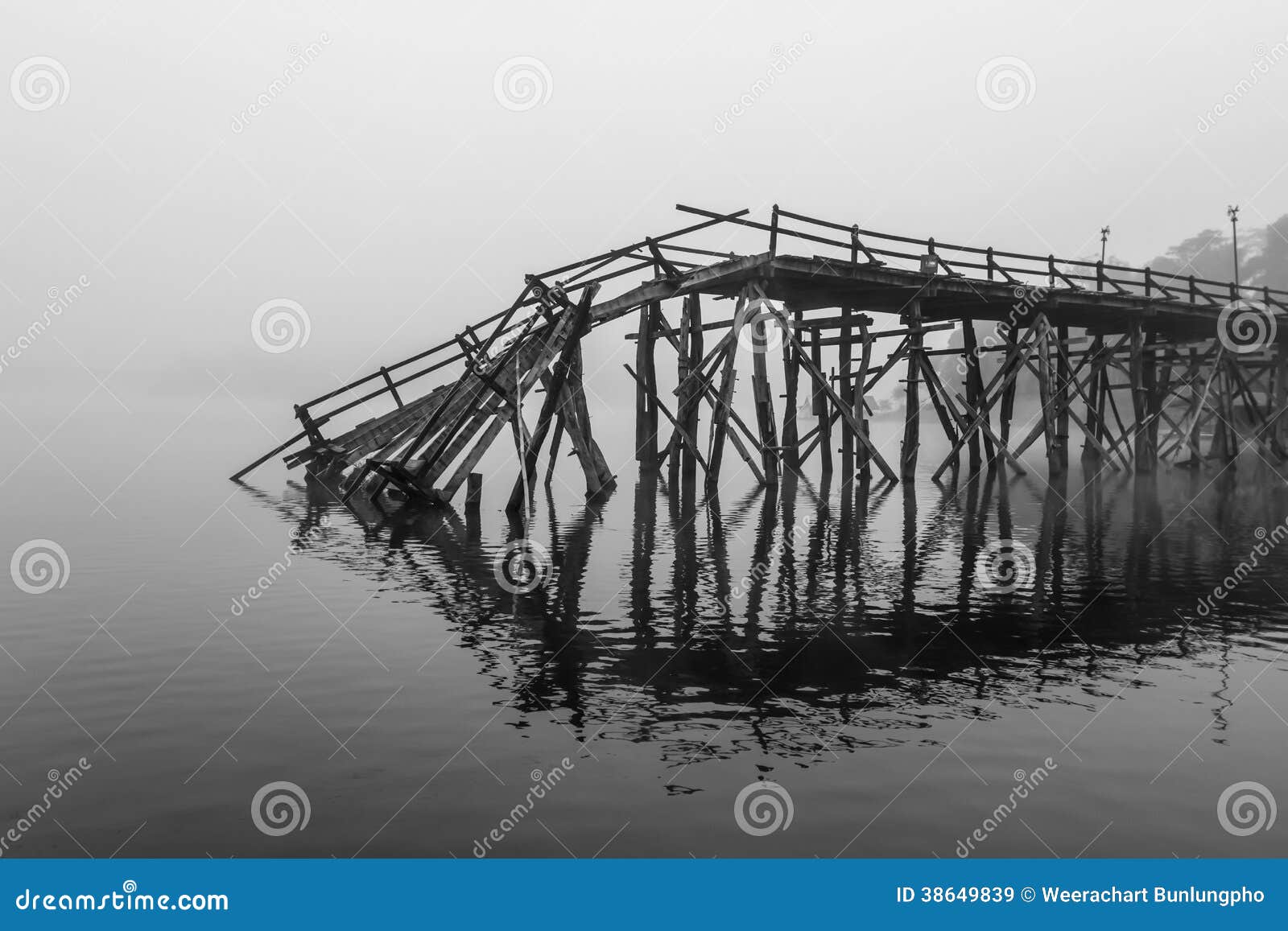 A Broken Down Wooden Bridge Stock Image - Image of timber, river: 38649839