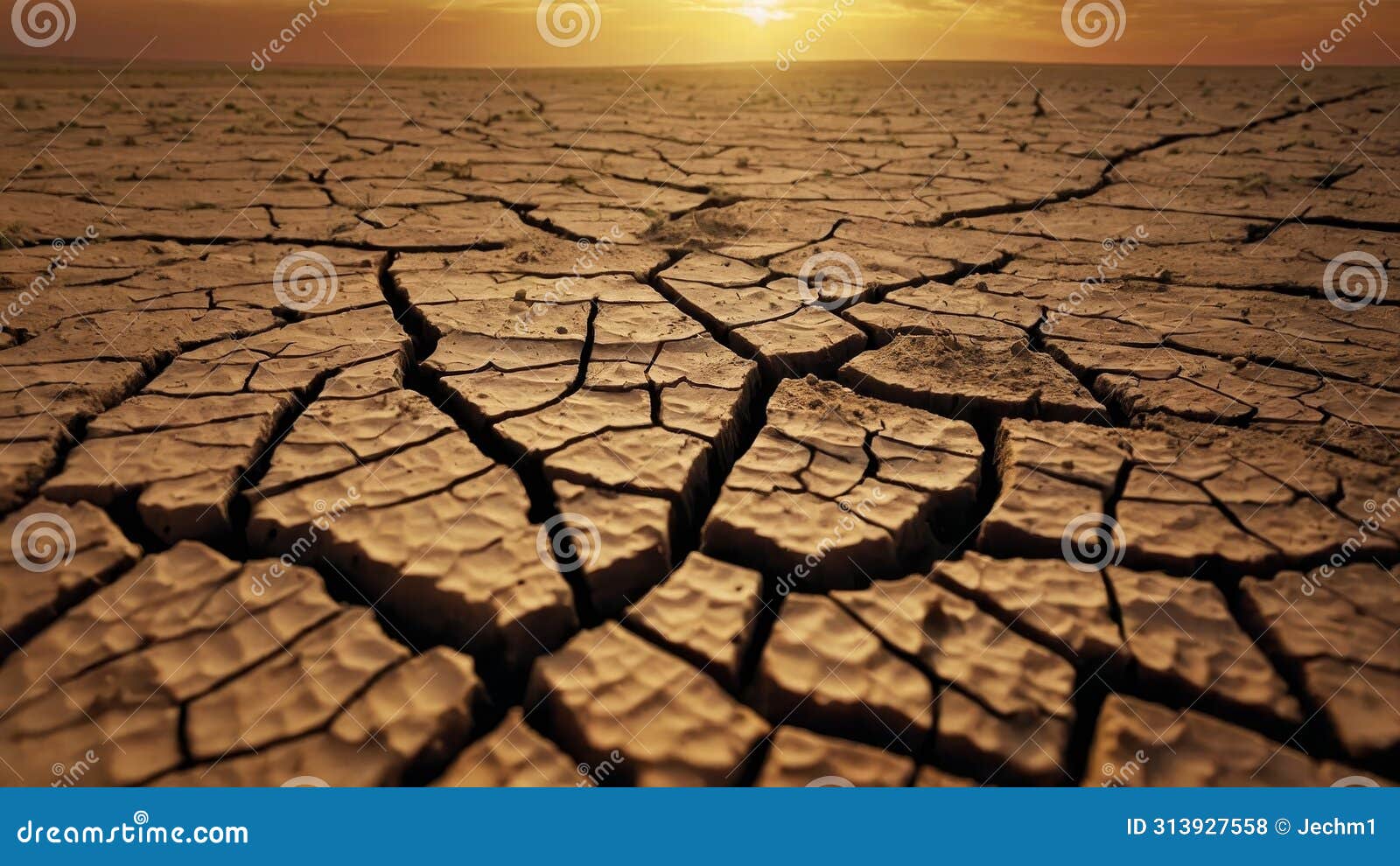 Broken and Drought-damaged Ground at Dusk. Global Warming Concept Stock ...