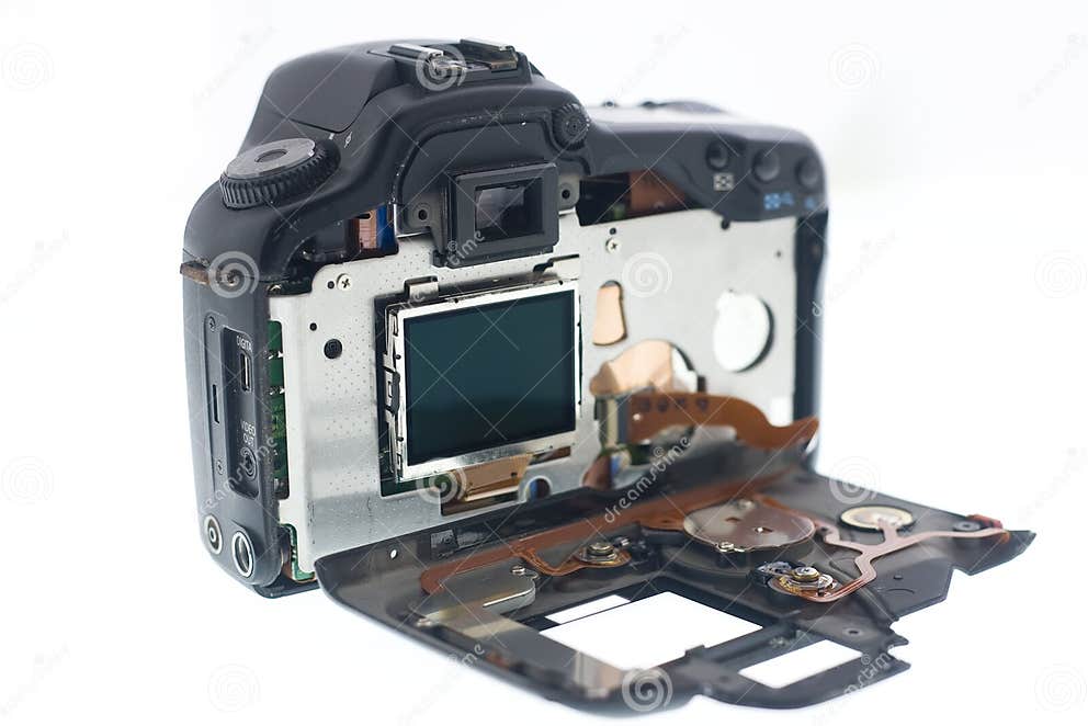 Broken dslr camera stock image. Image of photocamera - 16695691