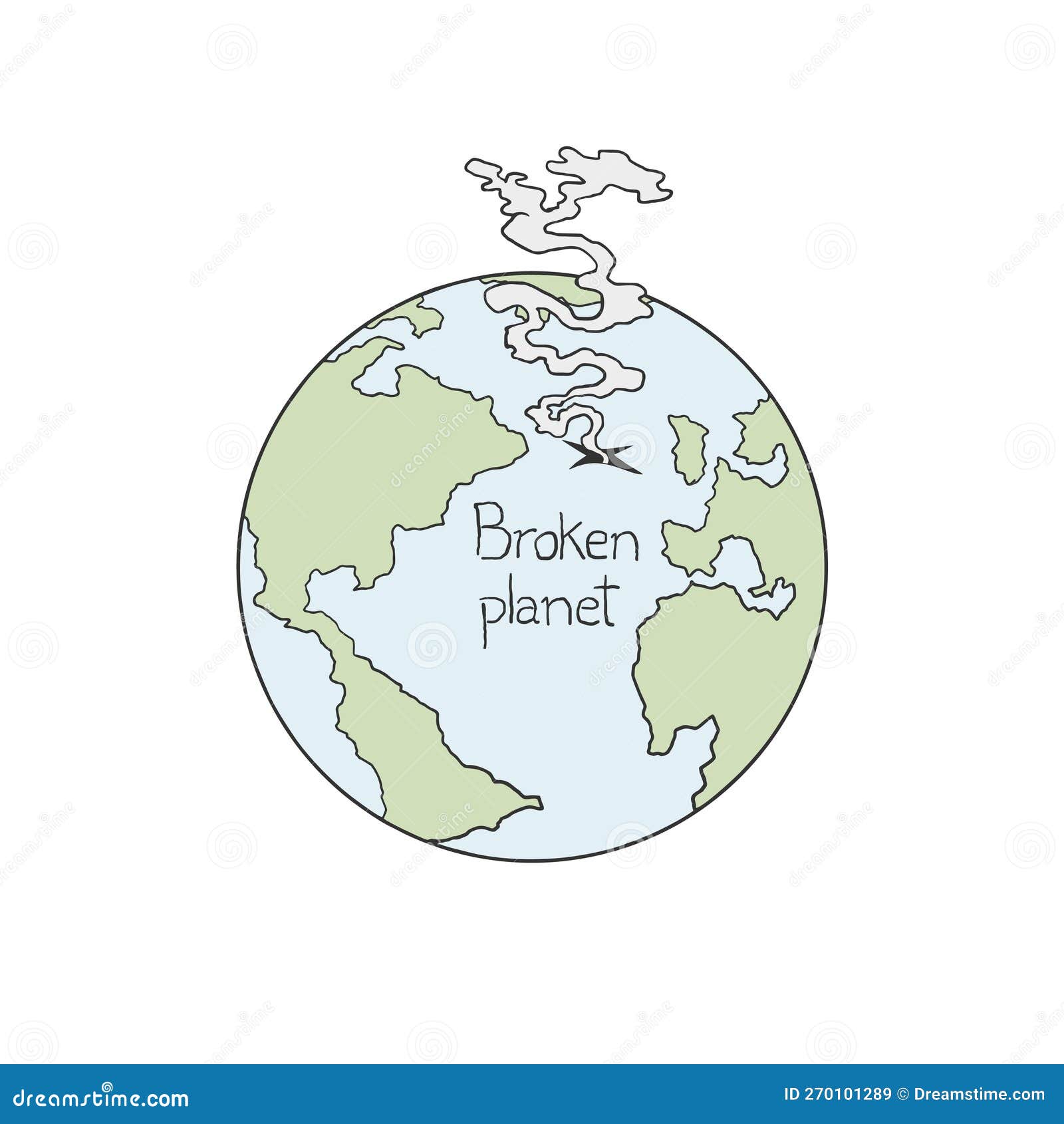 Broken earth illustration stock vector. Illustration of nature - 270101289