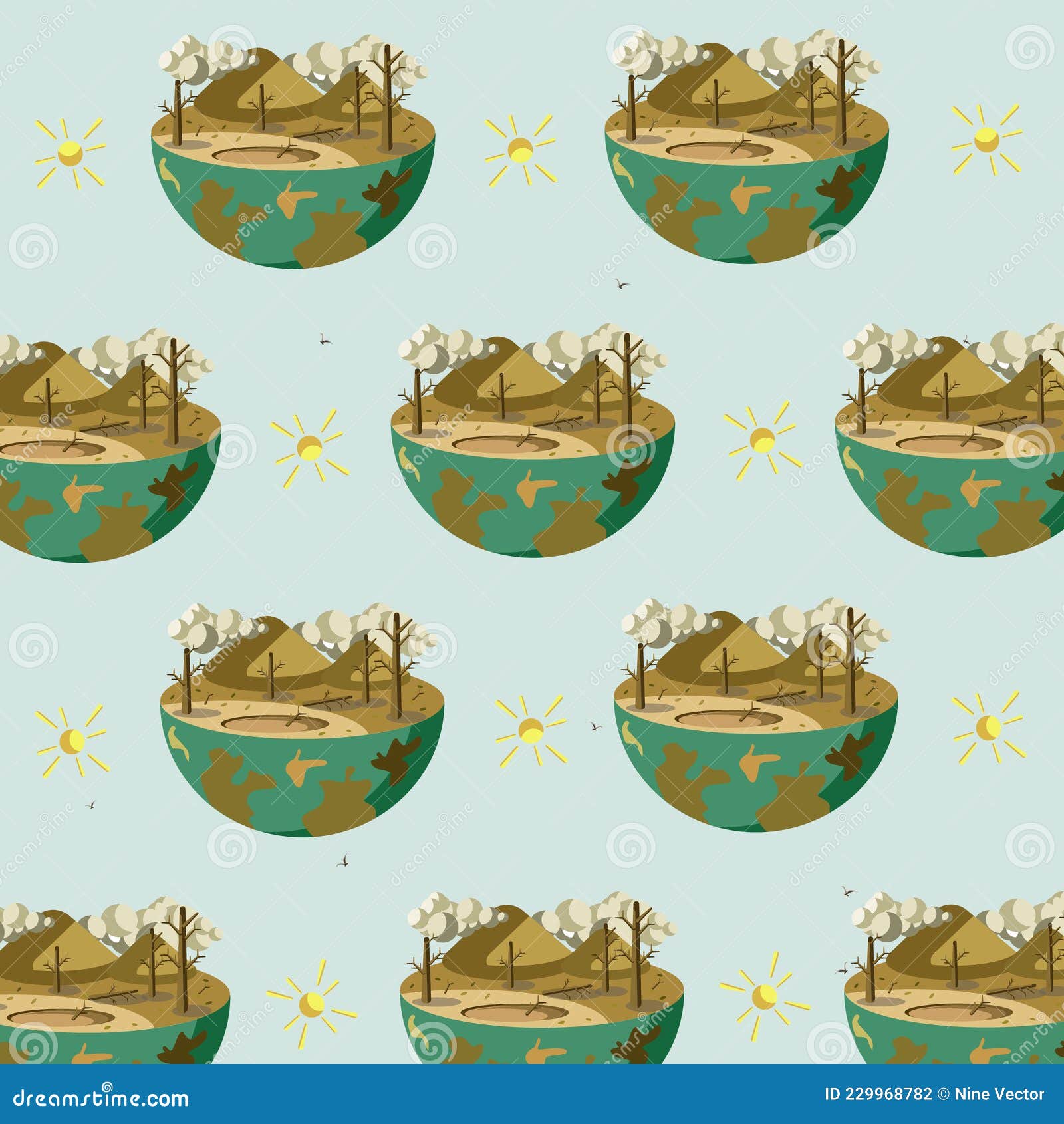 Broken Earth Scenery Pattern Illustration Stock Vector - Illustration ...