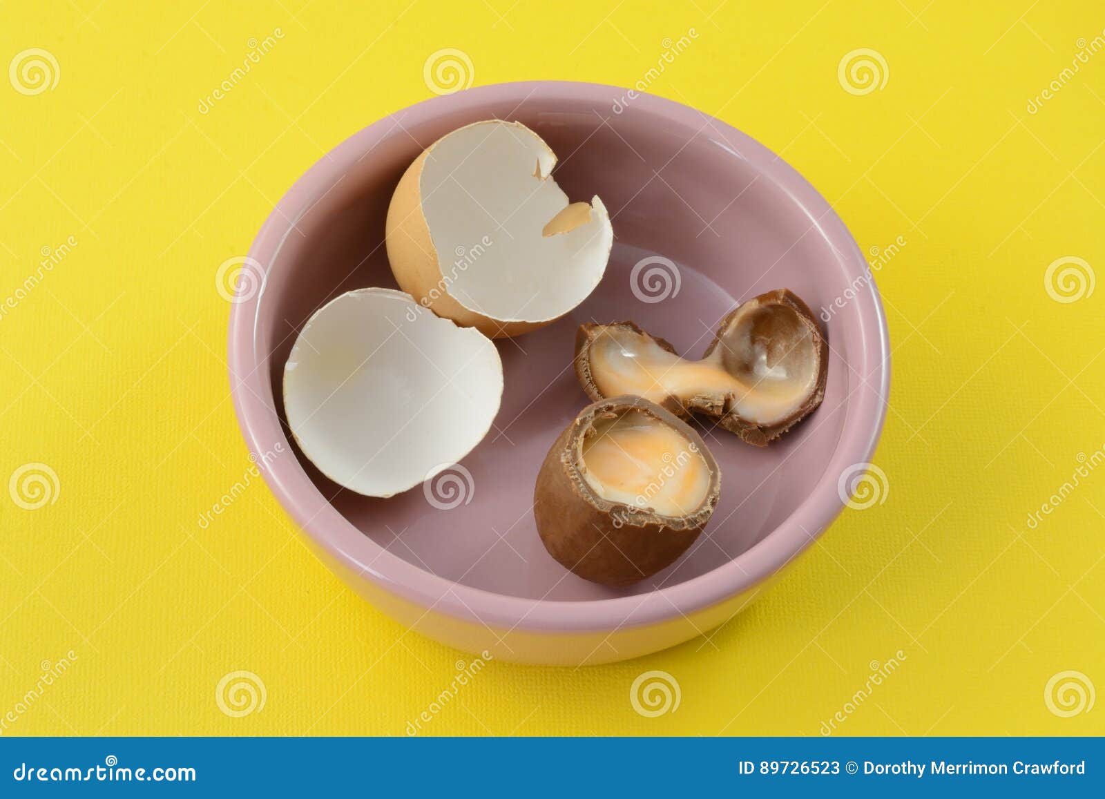 Broken Easter Chocolate Cream Egg with Broken Eggshells Stock Image ...