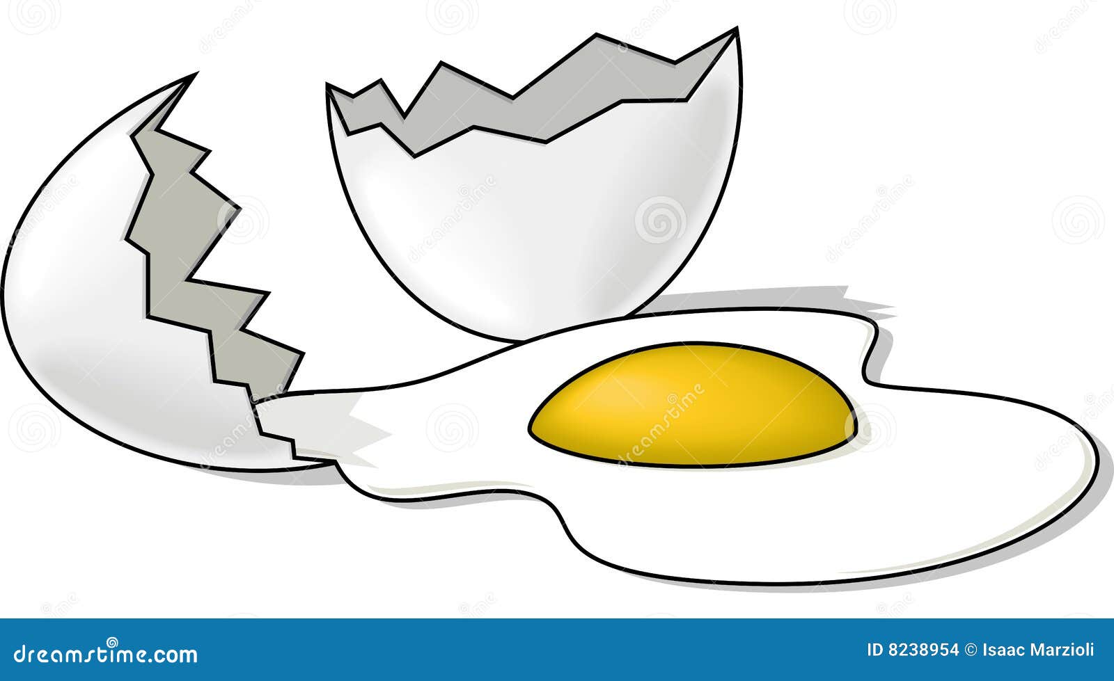Broken Egg stock vector. Illustration of yolk, crack, yellow - 8238954