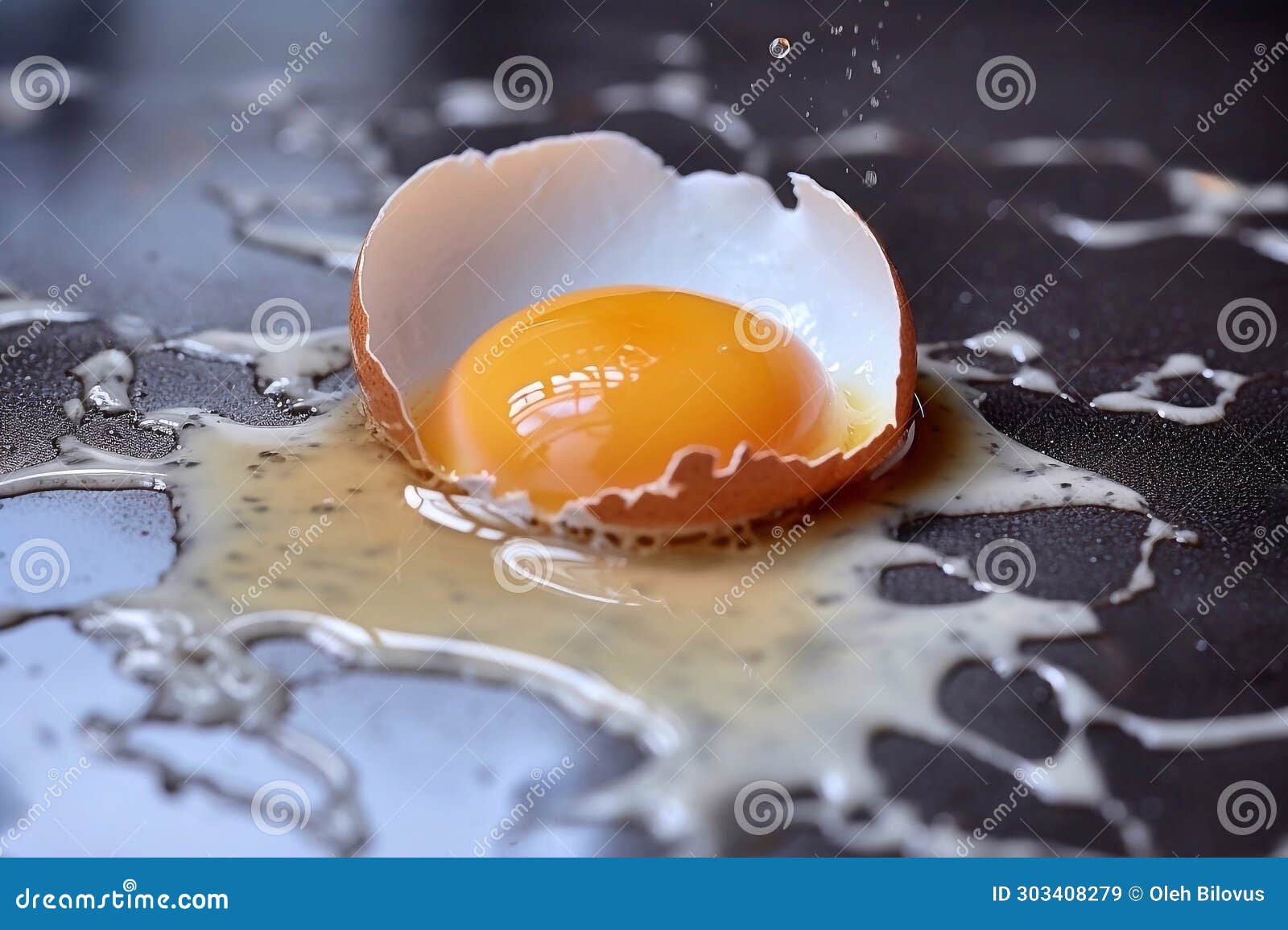 A Broken Egg on a Black Background. Stock Illustration - Illustration ...