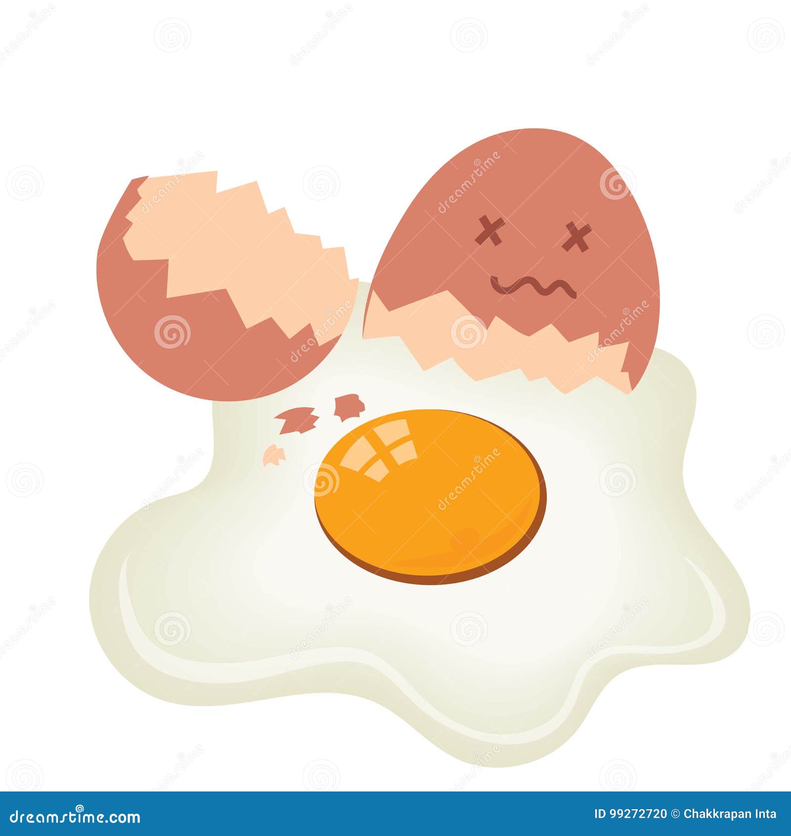 Broken egg stock vector. Illustration of cartoon, mess - 99272720
