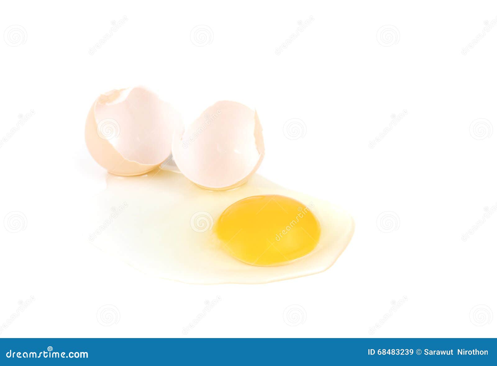Broken Egg,Cracked Egg on White Background. Stock Image - Image of ...